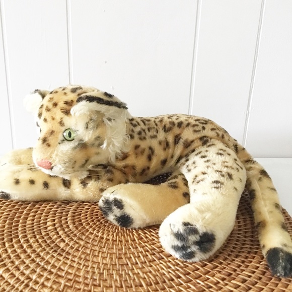 steiff | Toys | Vintage Steiff Lying Mohair Leopard No Button Or Tag ...